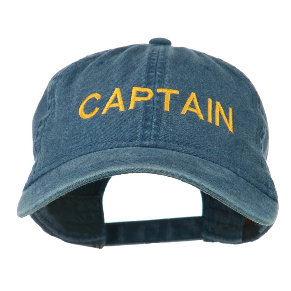 Captain Embroidered Low Profile Washed Cap - Navy OSFM - Walmart.com