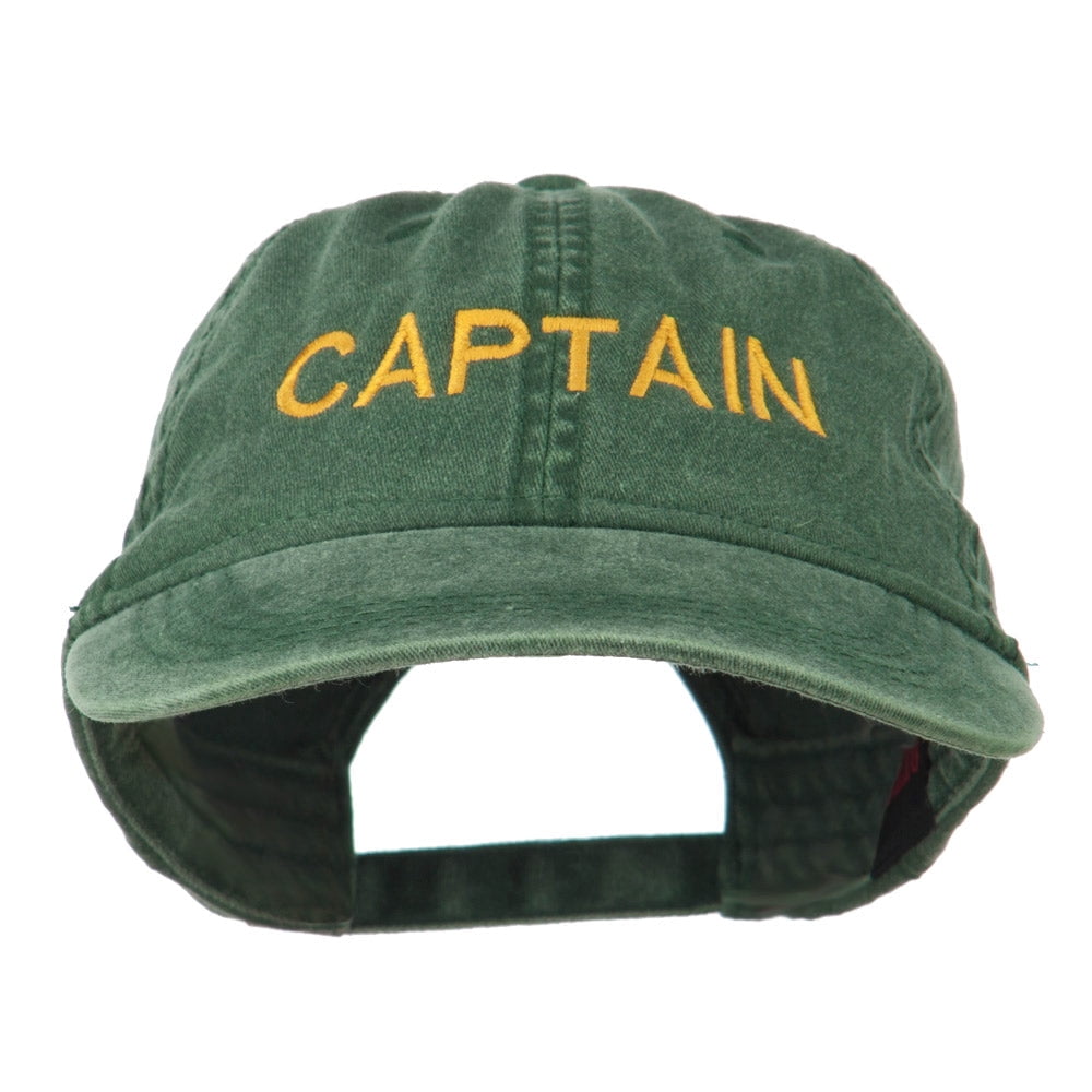 Captain Embroidered Low Profile Washed Cap - Olive Green OSFM - Walmart.com