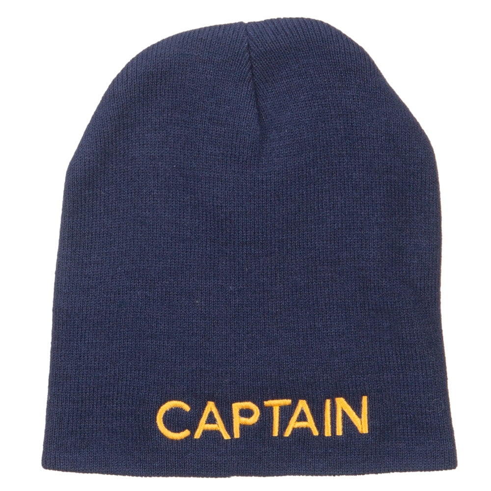 Captain Embroidered Short Beanie - Navy OSFM - Walmart.com