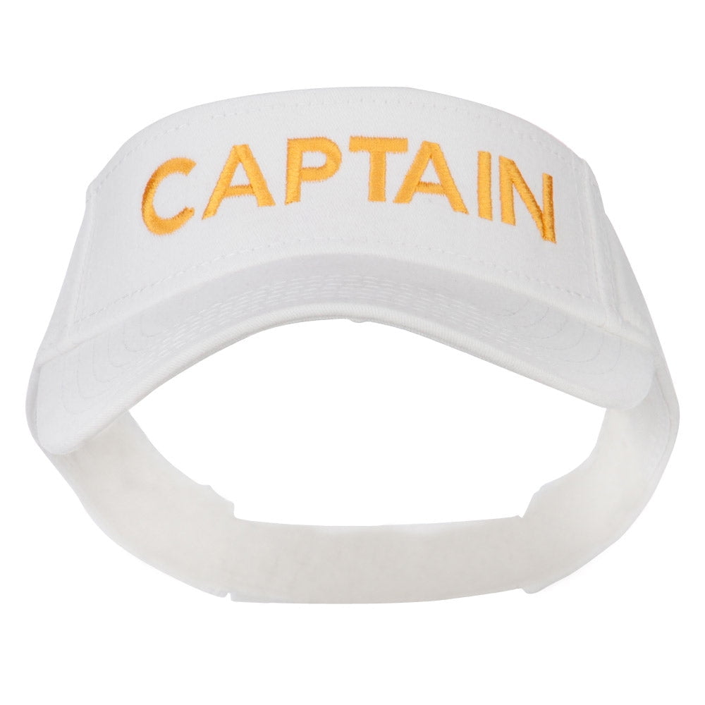 Captain Embroidered Strap Back Visor - White OSFM - Walmart.com