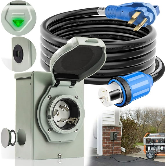 Captain Express Trading Inc 25' 50 Amp RV Extension Cord, 125/250V, 100% Copper, Black - Walmart.com