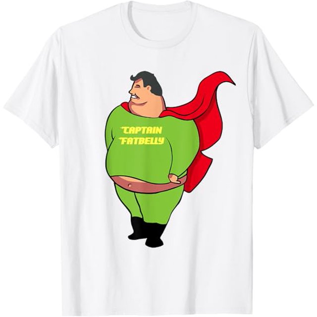 Captain Fatbelly hilarious Shirt superhero - Walmart.com