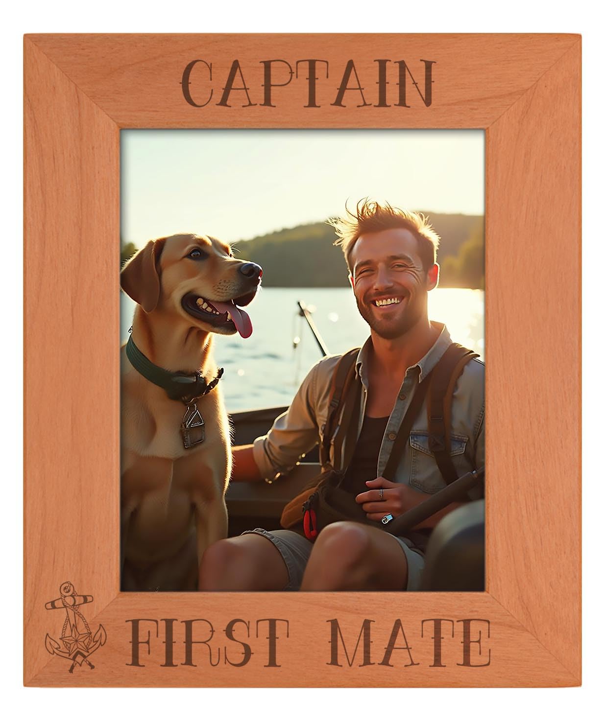ThisWear Captain First Mate Nautical Themed Wood Laser Engraved 8x10 ...