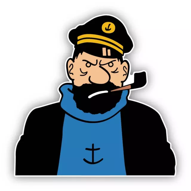 Captain Haddock Cartoon Sticker Decal Laptop Wall Car Phone Kids ...