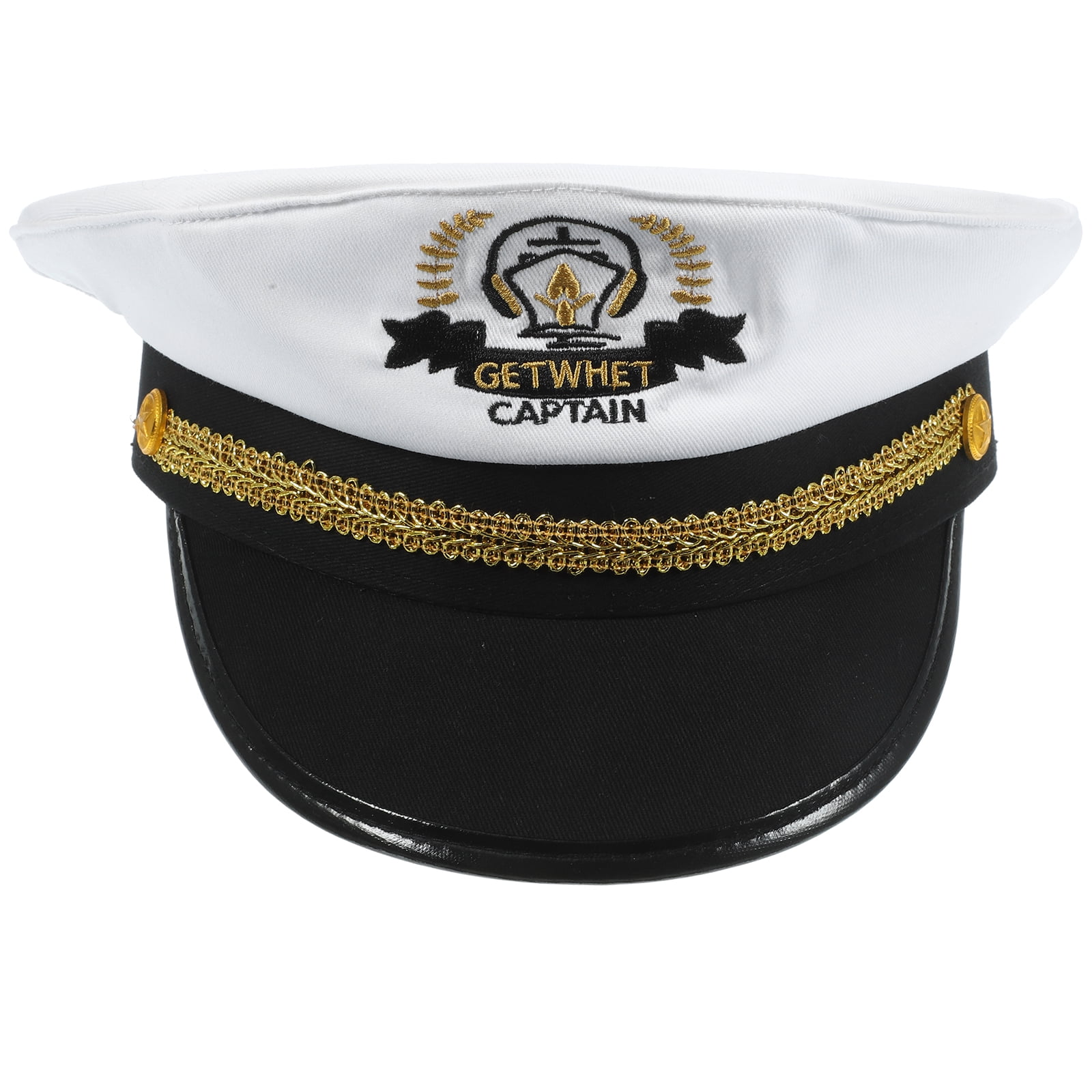 Captain Hat Embroidery Sailor Costume Cap Hat for Women Men Captain ...