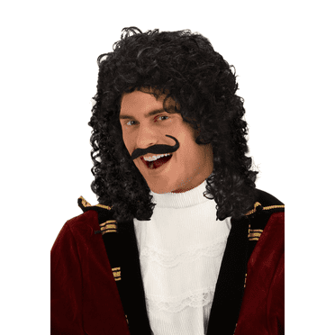 Franco Costume Culture Captain Hook Wig & Mustache, Adult, Black ...