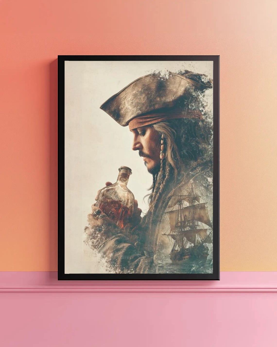 Captain Jack Sparrow Pirates of the Caribbean Aesthetic Nautical Wall ...