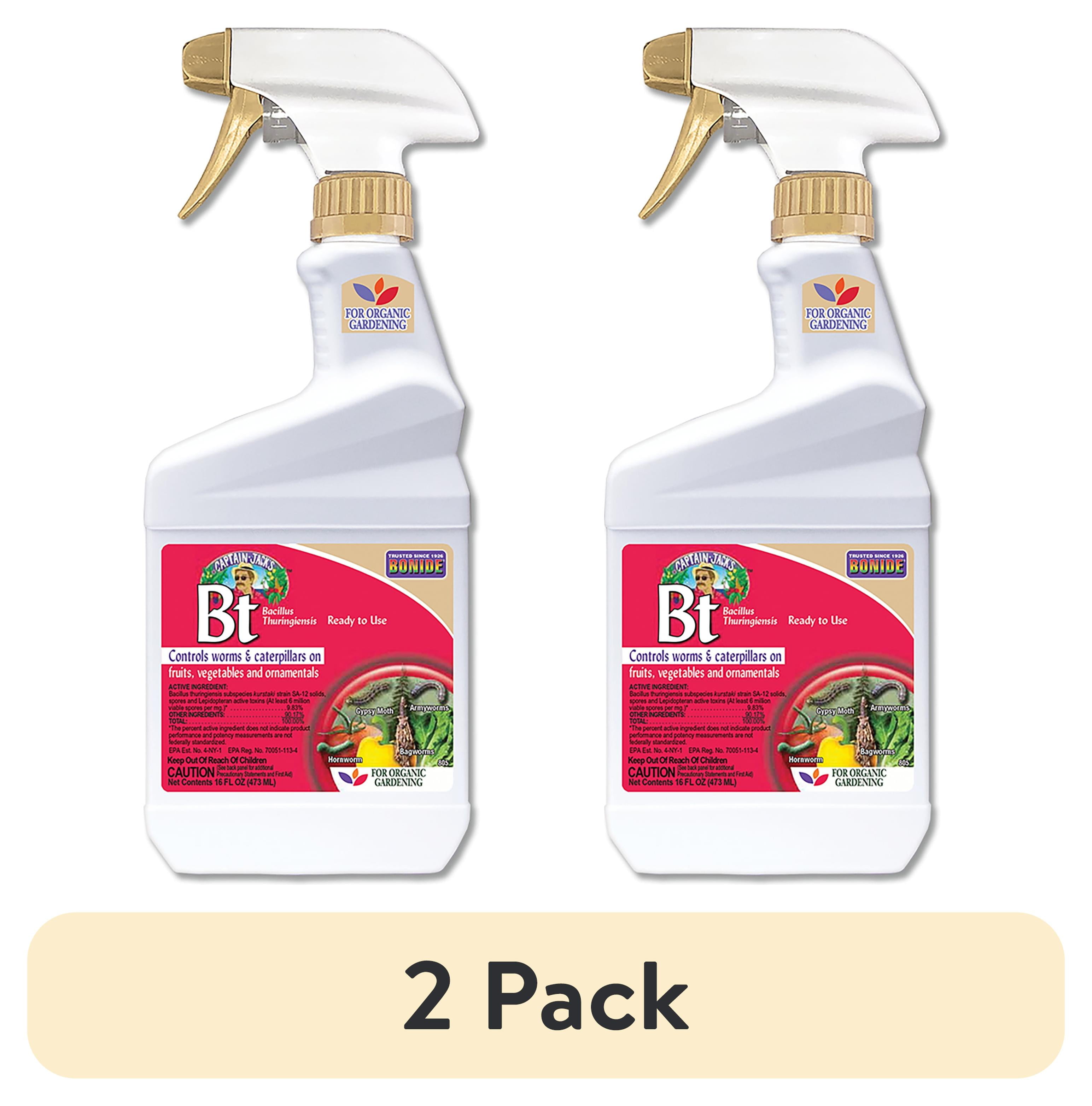 (2 pack) Captain Jack's 16 oz Bt Thuricide Ready-to-Use Spray for Worm & Caterpillar Control ...