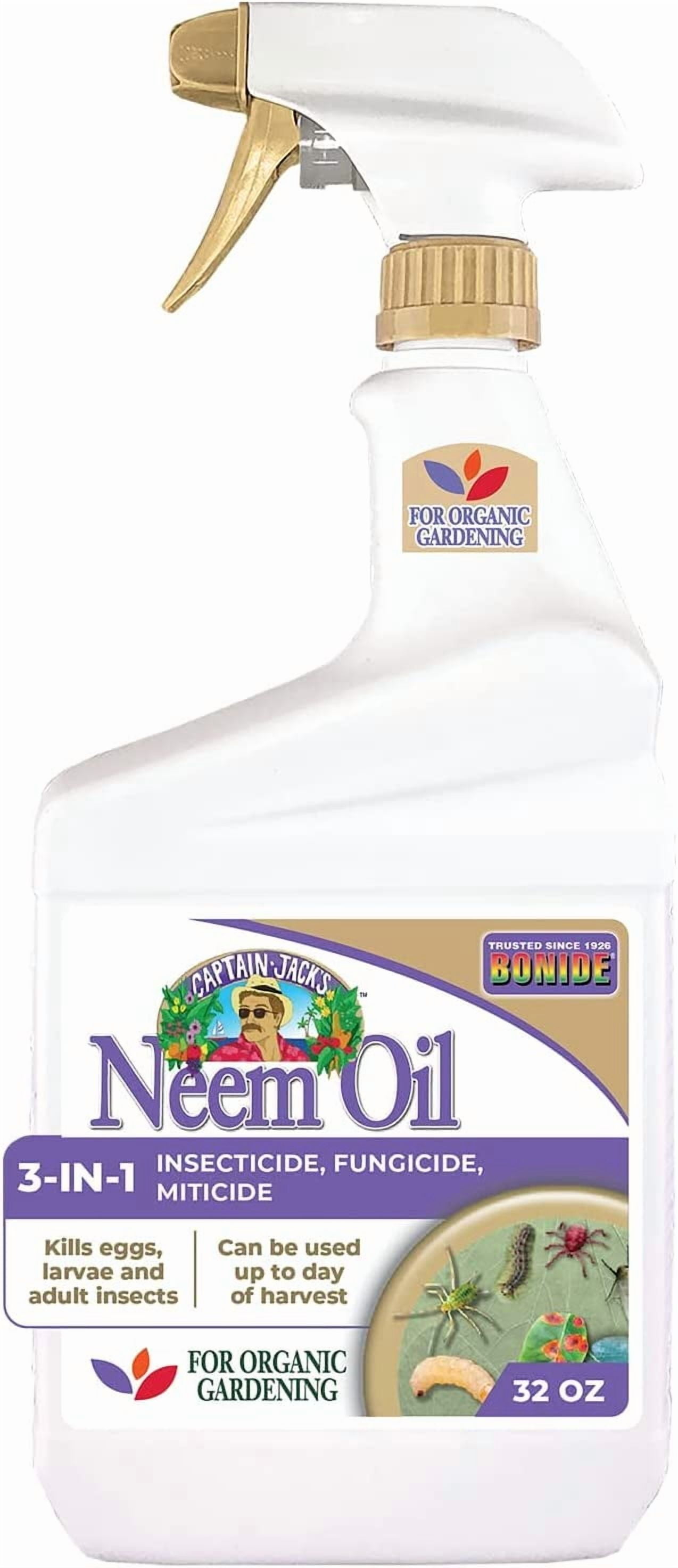 Captain Jack's Neem Oil, 32 oz Ready-to-Use Spray, Multi-Purpose ...