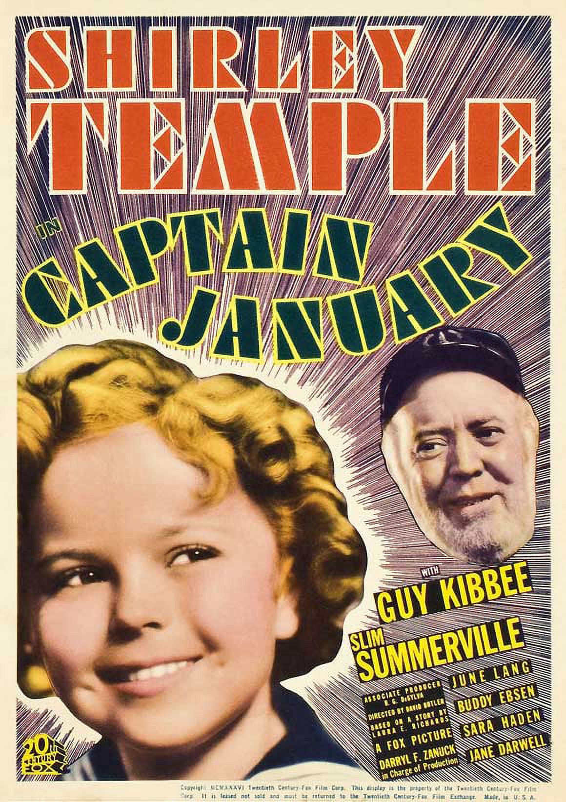 Captain January - movie POSTER (Style E) (27" x 40") (1936) - Walmart.com