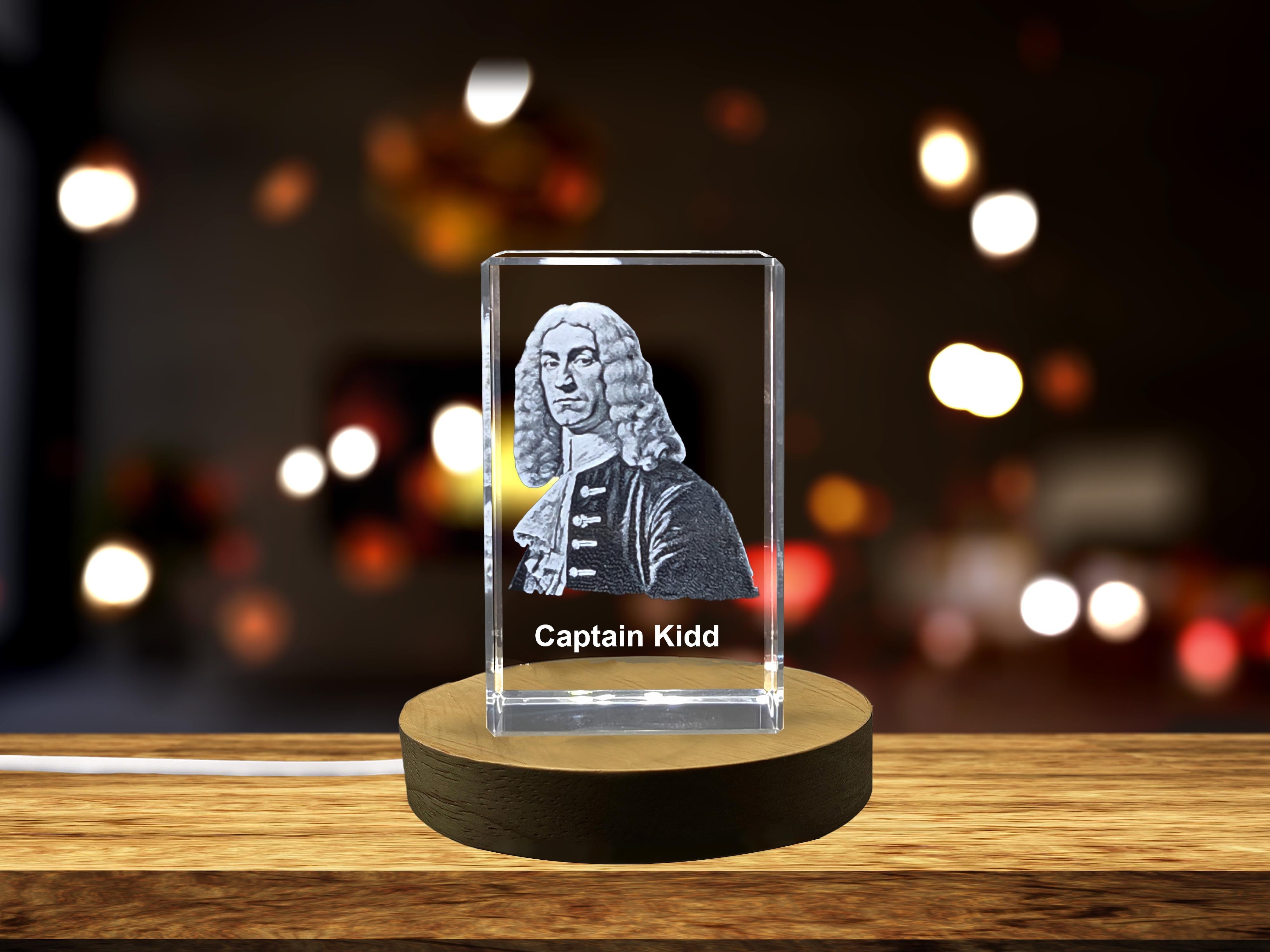 Captain Kidd 3D Engraved Crystal - Unearth the Legend of the Notorious ...