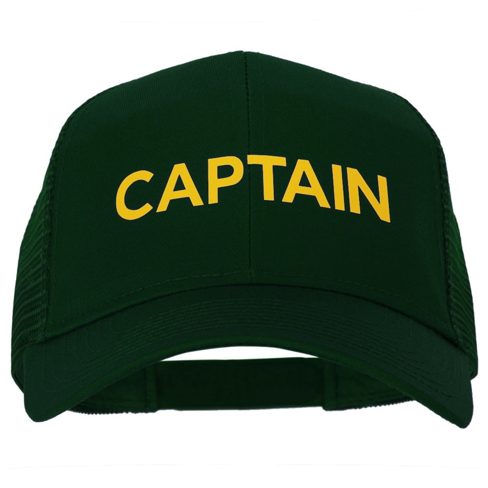 Captain Letter Design Heat Transfer Solid Cotton Mesh Pro Style Cap ...