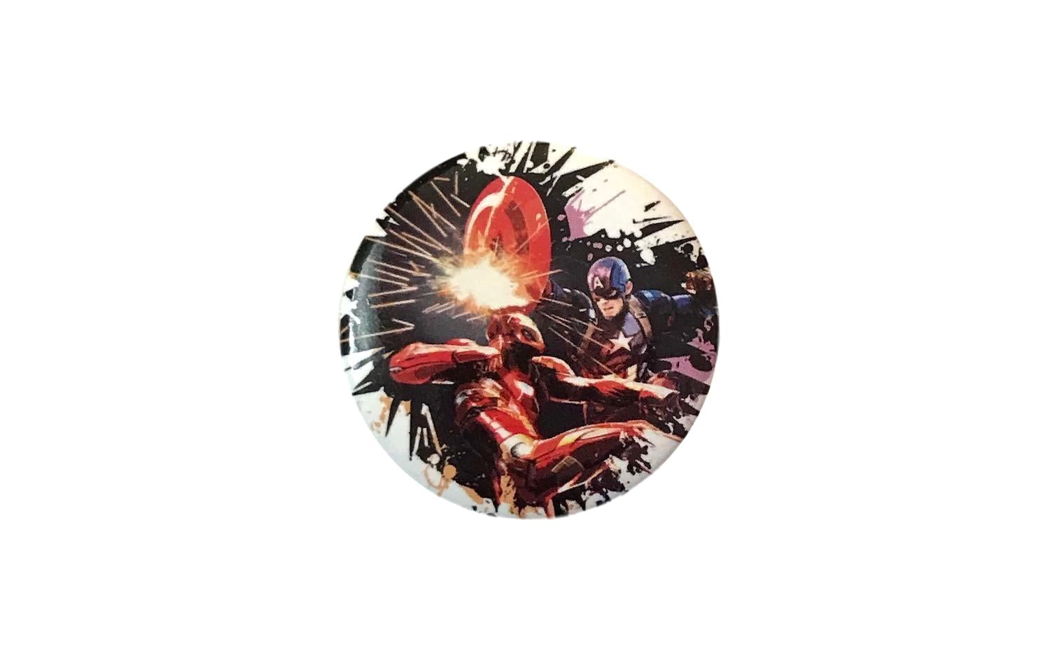 Captain America Iron Man Button Comic Book Fan Pin - Walmart.com