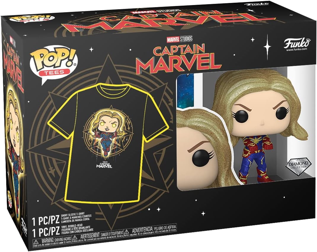 Captain Marvel Diamond Glitter Pop! Vinyl Figure with Black Adult Pop ...