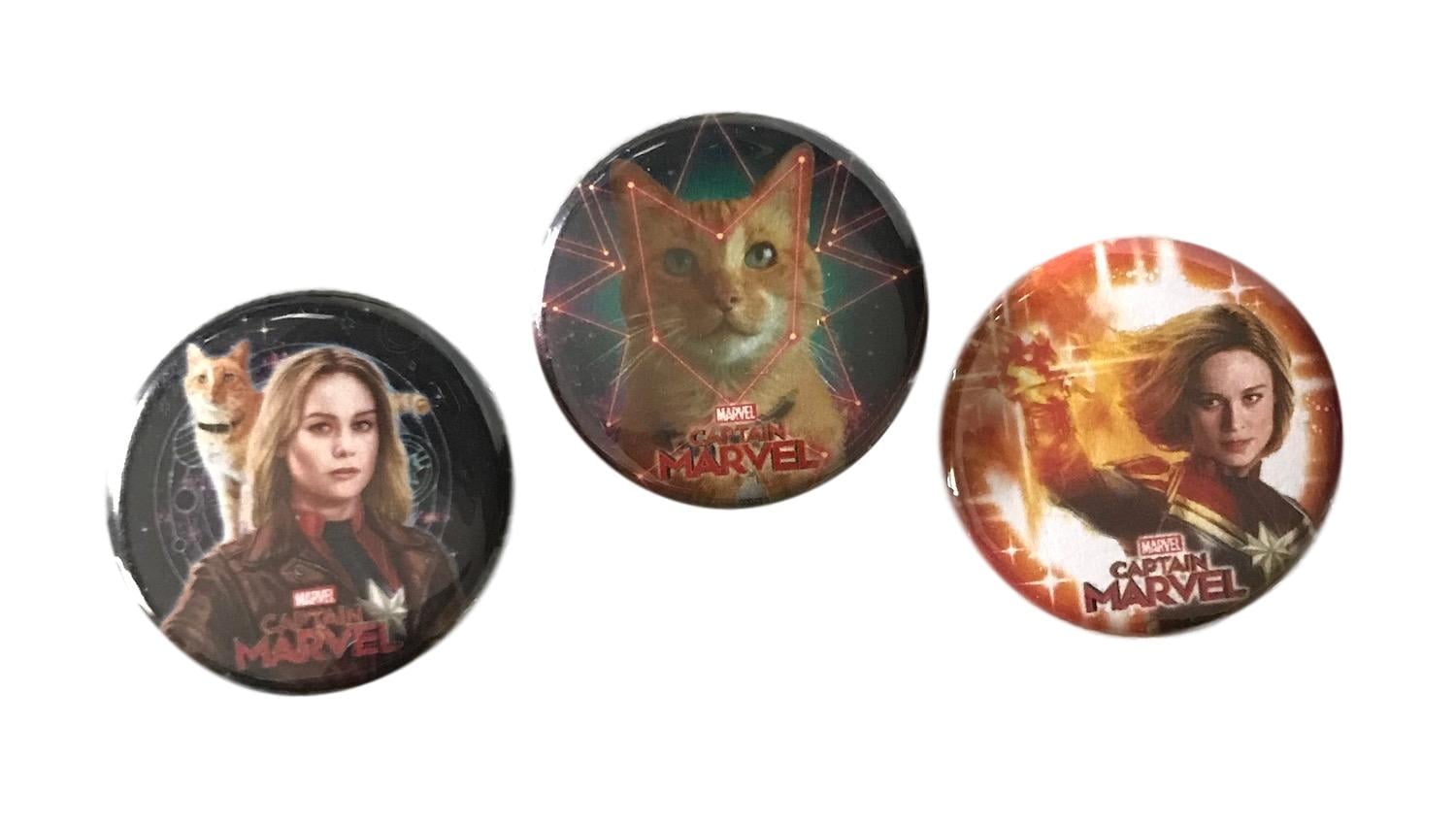 Captain Marvel Goose Cat Button Pin Set of 3 - Walmart.com