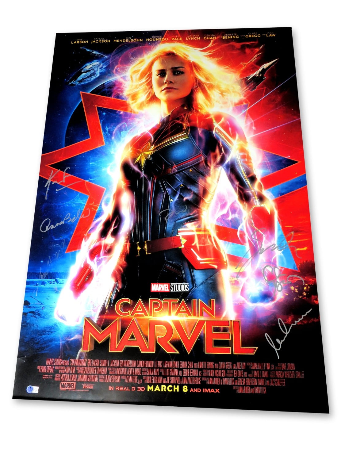 Captain Marvel Multi Signed Autographed 27X40 Poster Law Samuel L ...