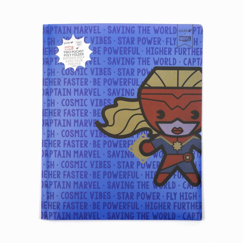 Captain Marvel by Yoobi Plastic Folder with Prongs 2 Pocket - Purple ...
