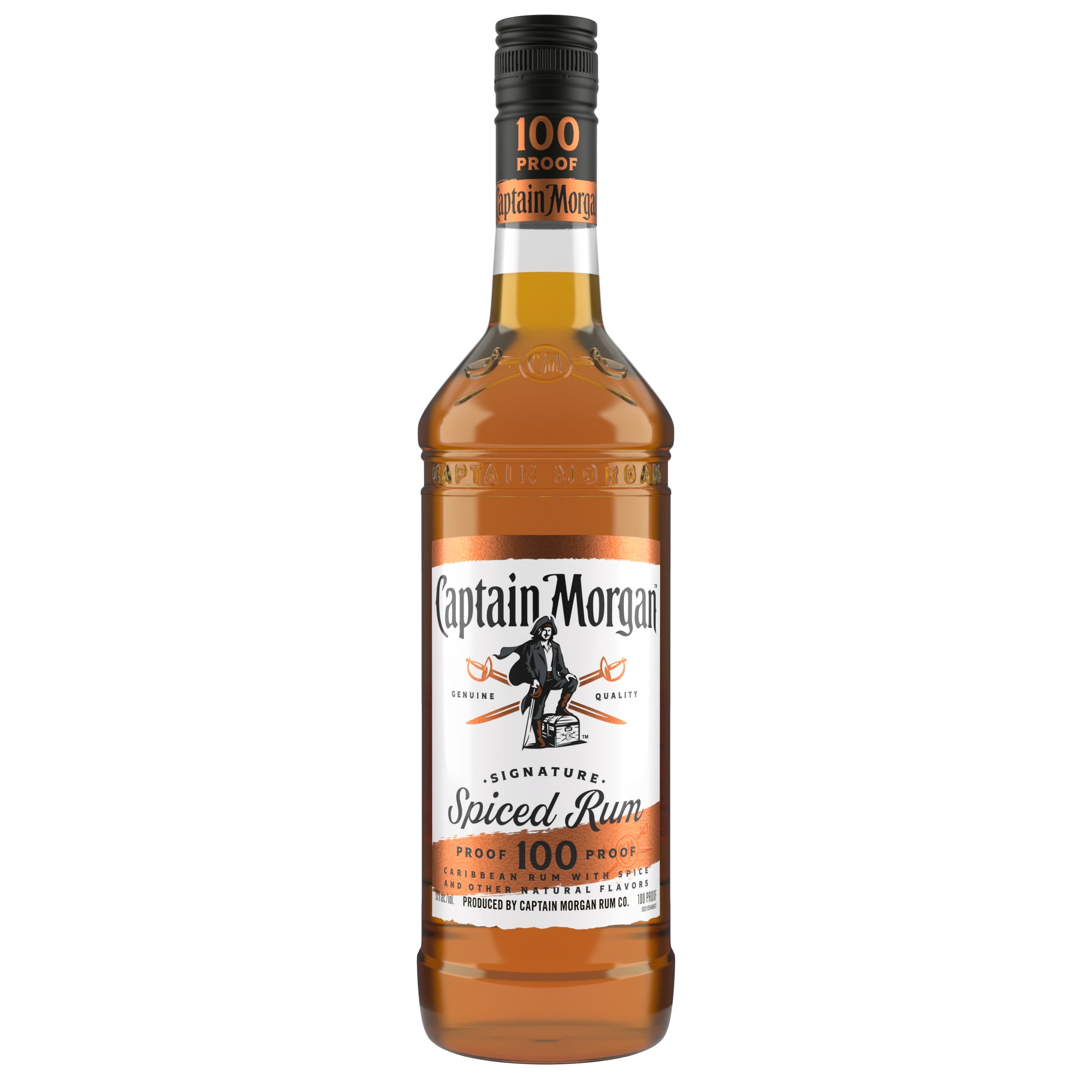 Captain Morgan 100 Proof Spiced Rum, 1 L, 50% ABV - Walmart.com