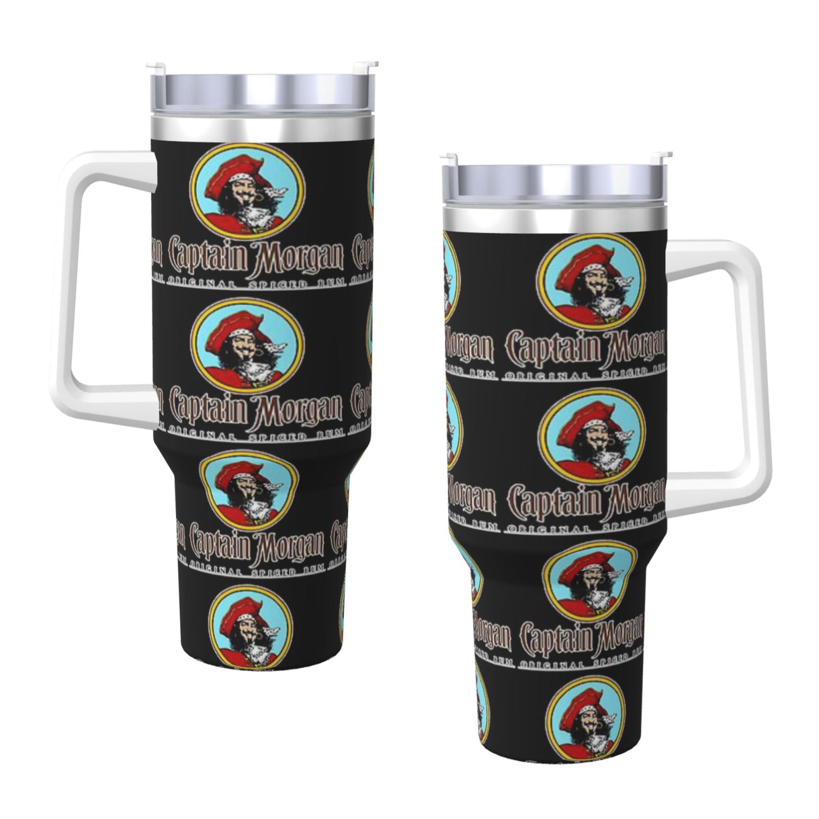 Captain Morgan 40 Oz Tumbler With Handle And Straw Double Wall ...