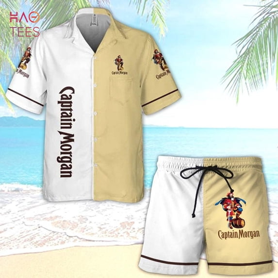 Captain Morgan All Over Print 3D Combo Hawaiian Shirt Beach Shorts ...