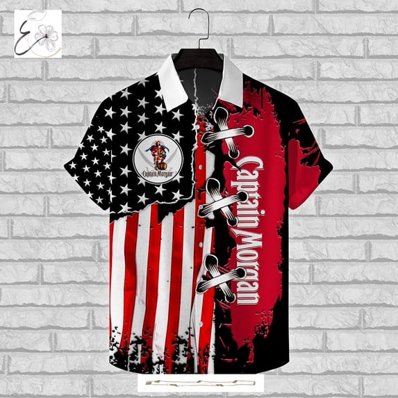 Captain Morgan All Over Print 3D Hawaiian Shirt - Walmart.com