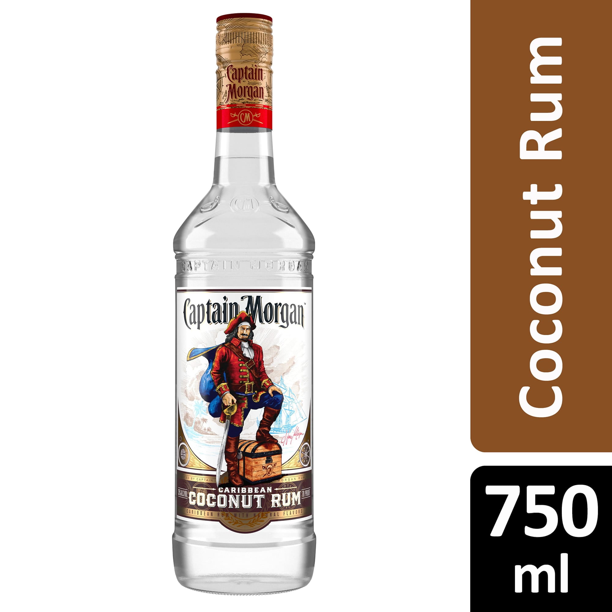 Captain Morgan Coconut Rum, 750 ml, 35% ABV - Walmart.com
