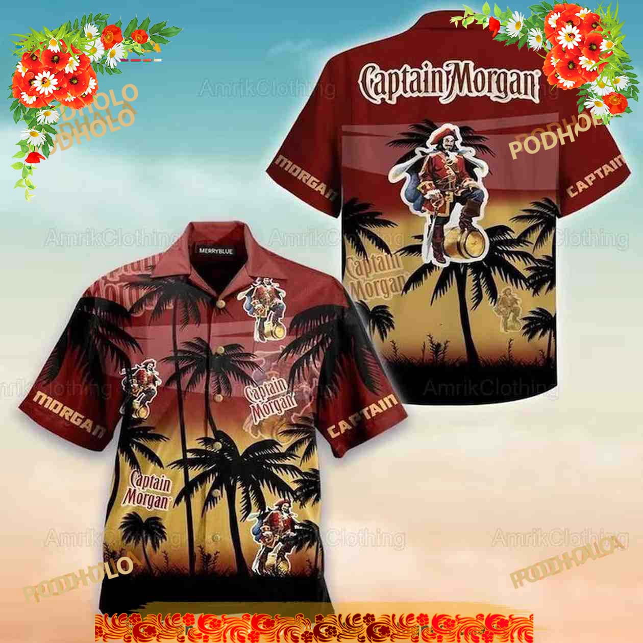 Captain Morgan Funny Hawaiian Shirt Rum Gift For Him - Walmart.com
