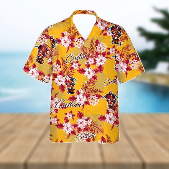 Captain Morgan Hawaiian Shirt Flowers Pattern Personalized Gift Men And ...