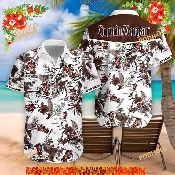 Captain Morgan Hawaiian Shirt, Practical Beach Gift, Captain Morgan ...