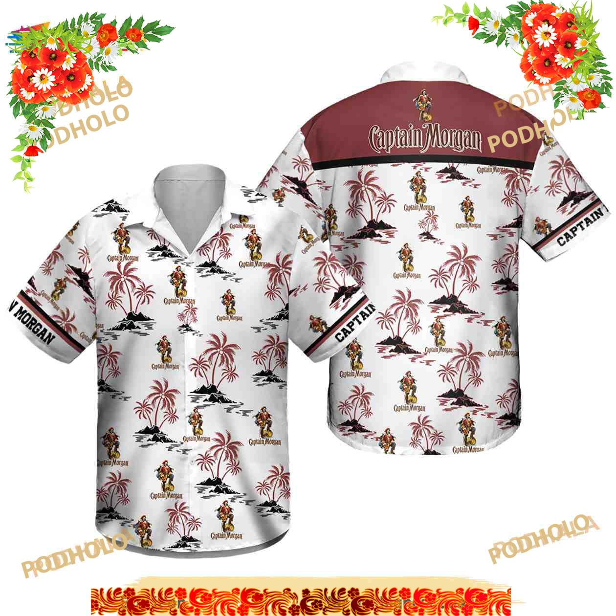 Captain Morgan Hawaiian Shirt - Walmart.com