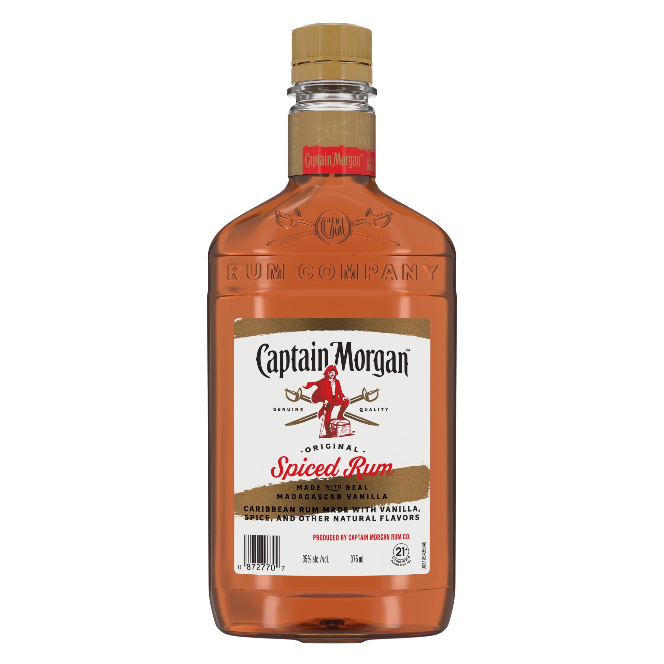 Captain Morgan, Original Spiced Rum, 375 ml Bottle, 35% ABV - Walmart.com