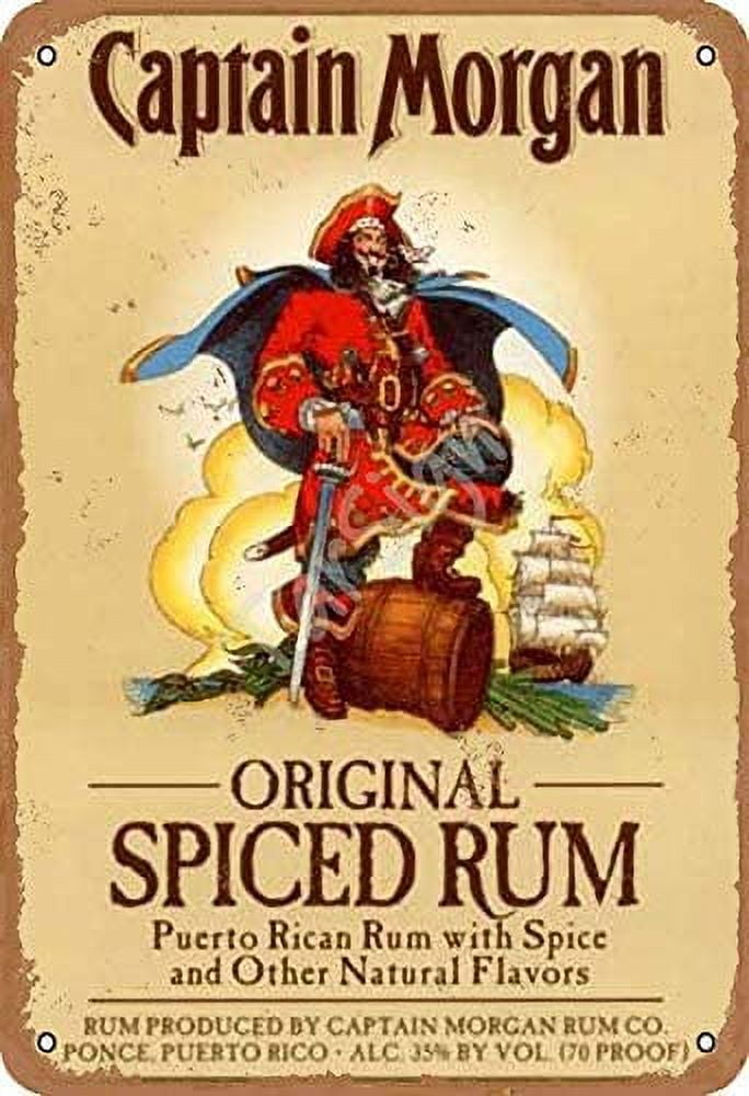 Captain Morgan Original Spiced Rum Vintage Tin Sign Logo 12 8 inches ...