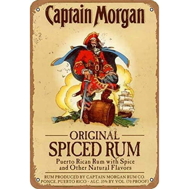 Captain Morgan Original Spiced Rum Vintage Tin Sign Logo 12 8 inches ...