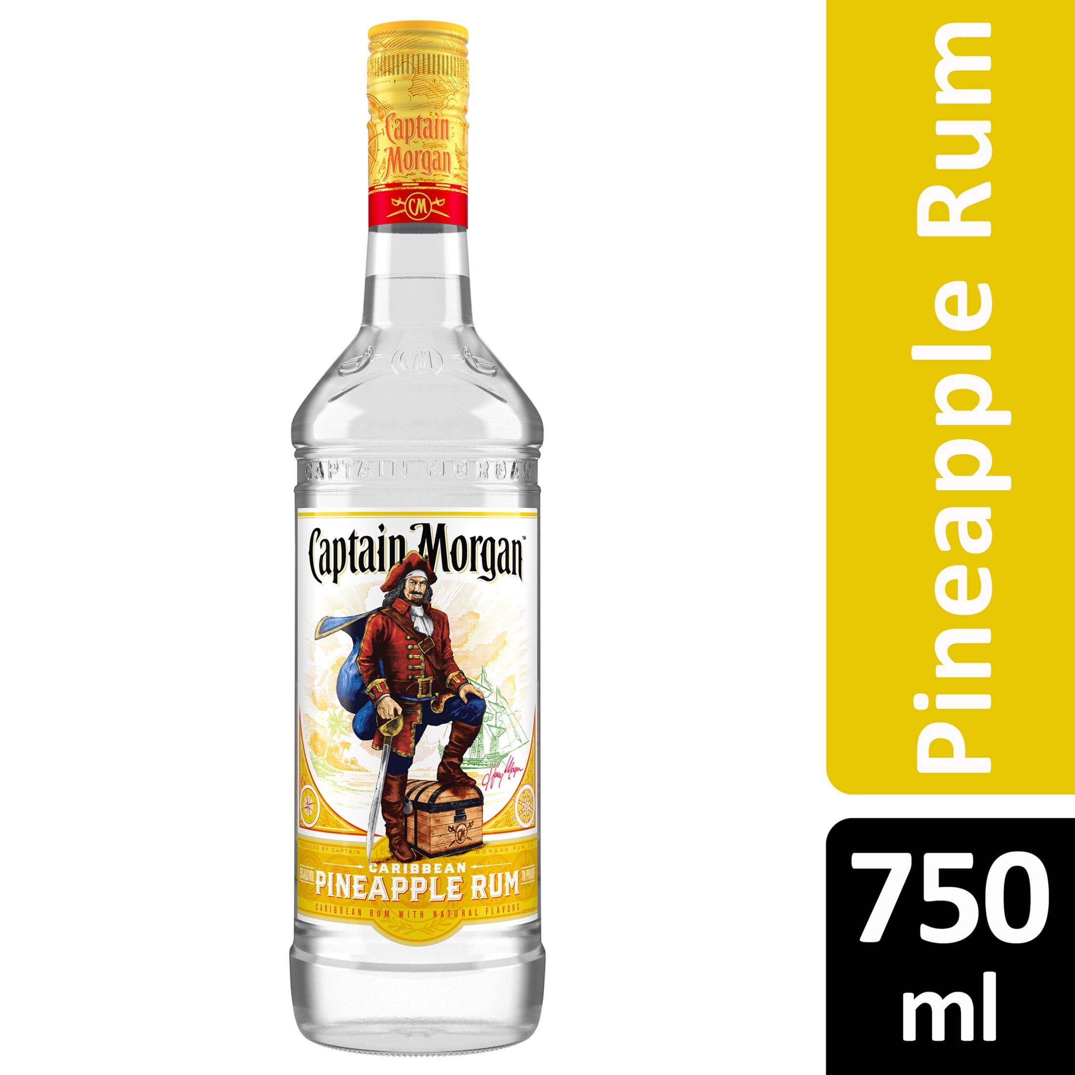Captain Morgan Pineapple Rum, 750 mL, 35% ABV - Walmart.com