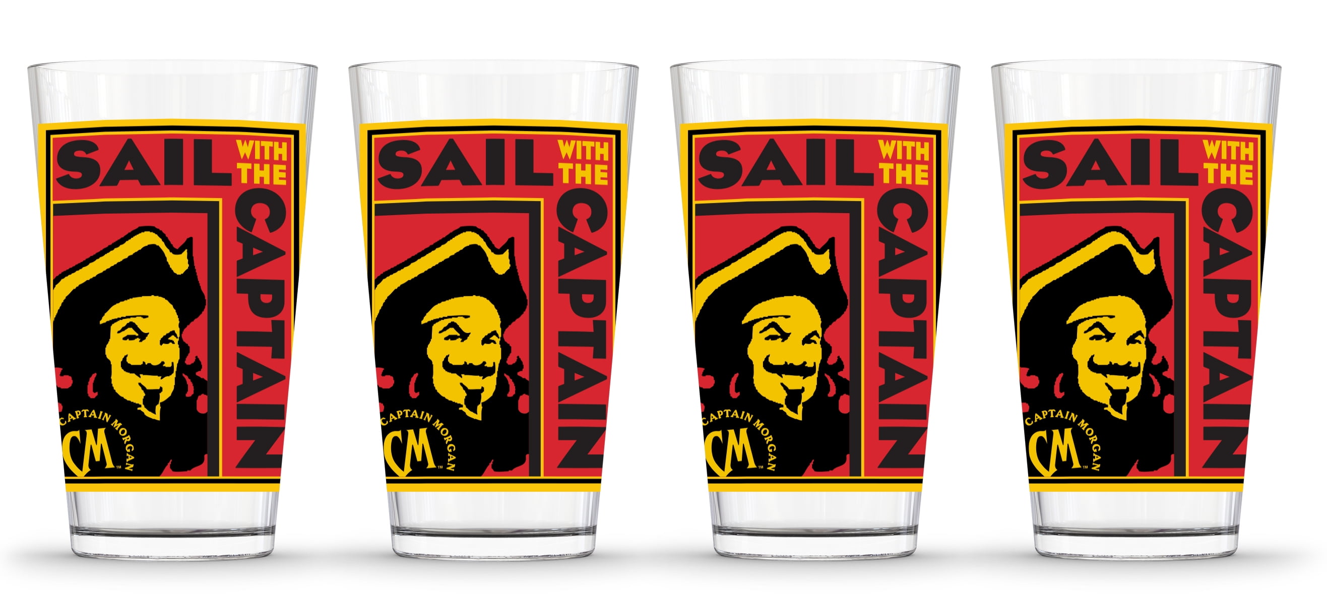 Captain Morgan Poster Pint Glass 4 Pack - Walmart.com