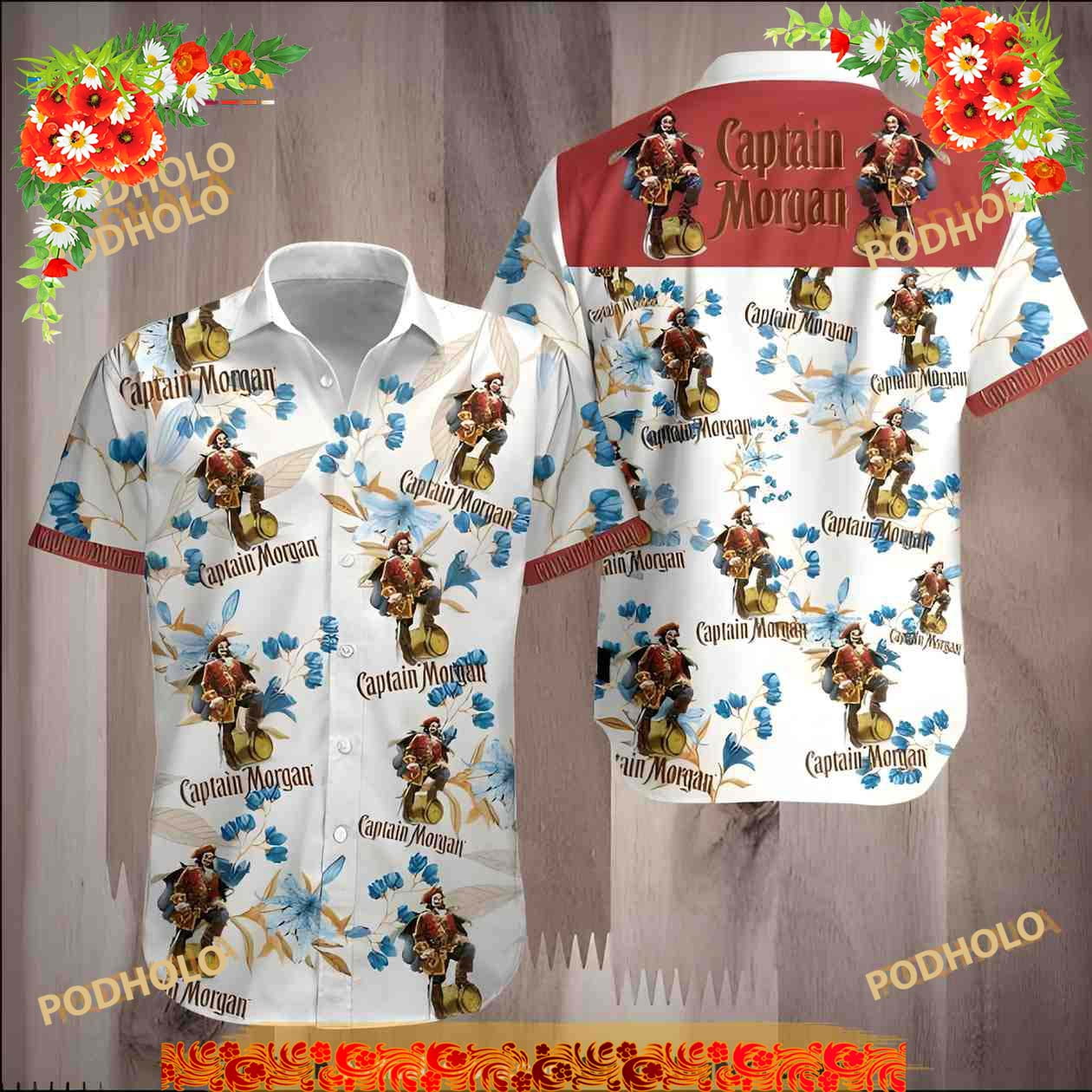 Captain Morgan Rum Hawaiian Shirt Beach Gift For Friend - Walmart.com