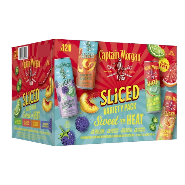 Captain Morgan Sweet vs Heat Variety Pack, 12 fl oz, 12 Pack Cans, 5% ...