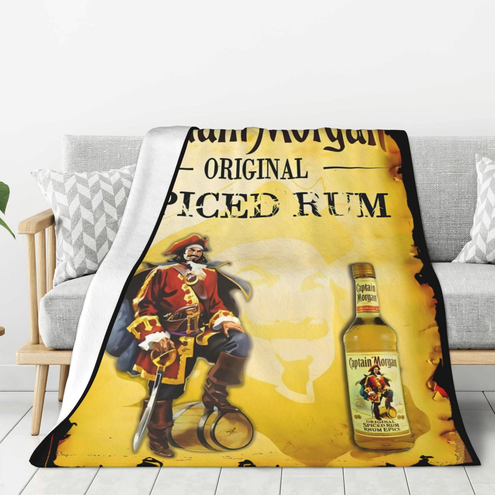 Captain Morgan Thickened Flannel Blanket Anti-Wrinkle and Anti-Pilling ...