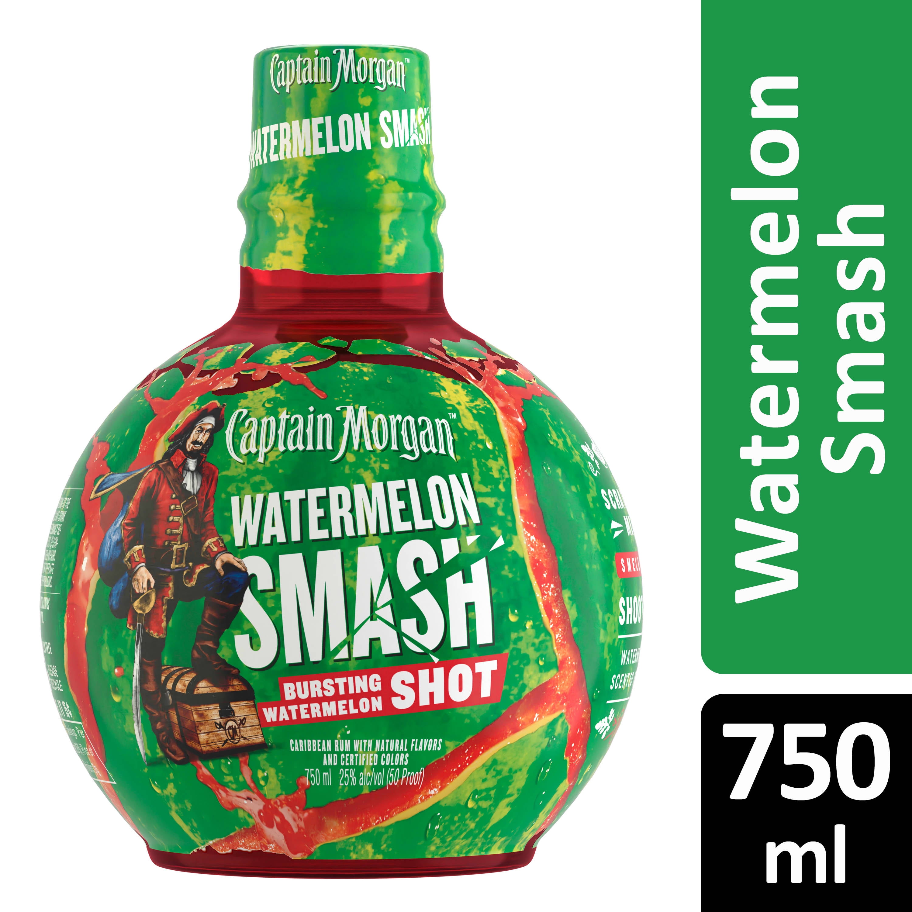 Captain Morgan Watermelon Smash, 750 mL, 25% ABV - Walmart.com