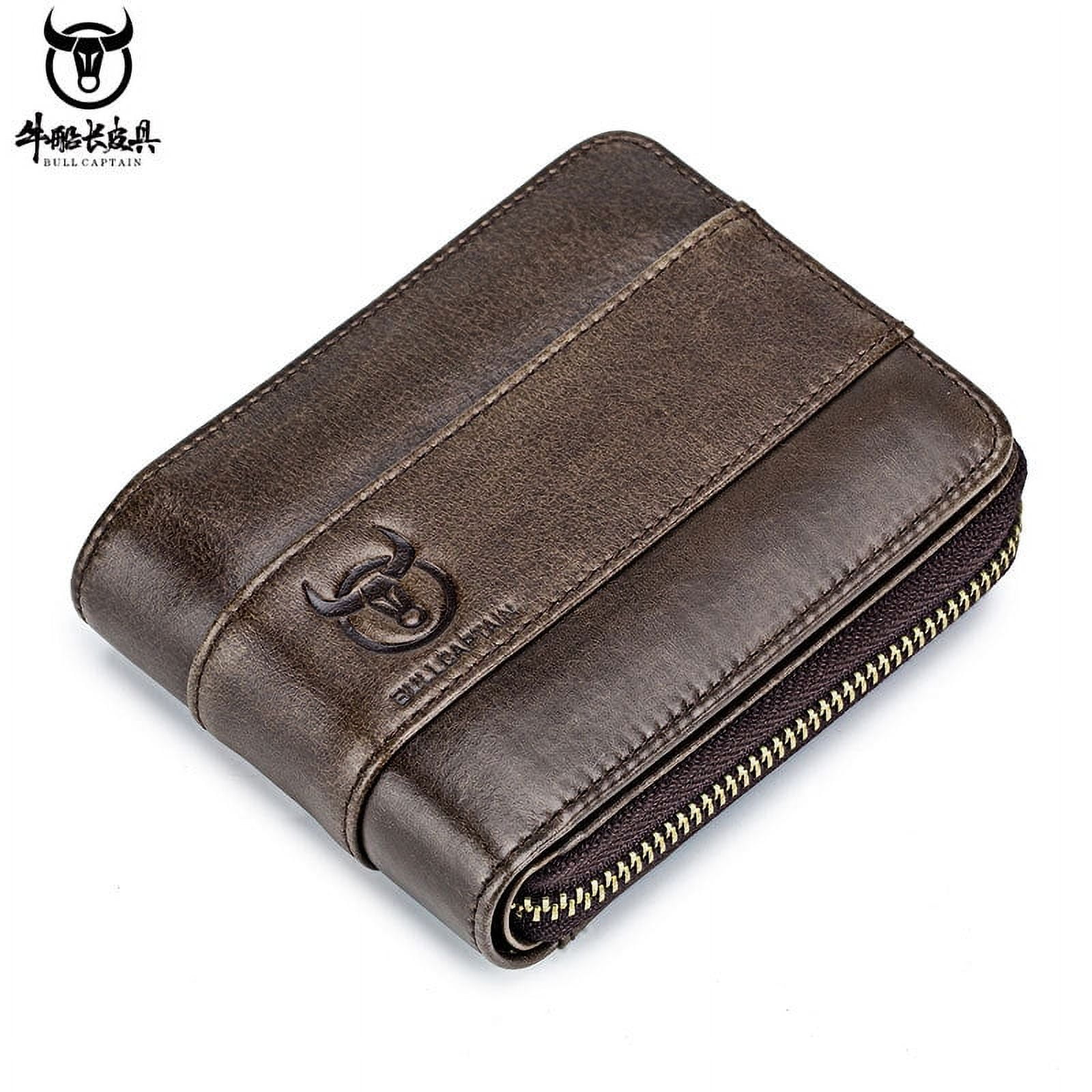 Captain Niu leather short horizontal first layer cowhide wallet casual ...