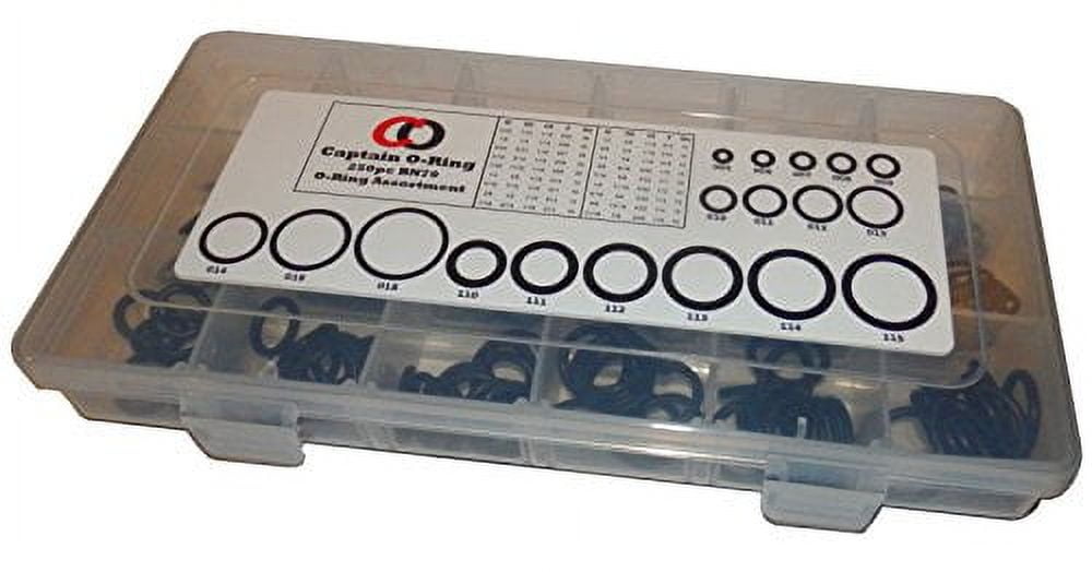 Captain O-Ring - 250pc Universal SAE NBR O-Ring Assortment Kit ...