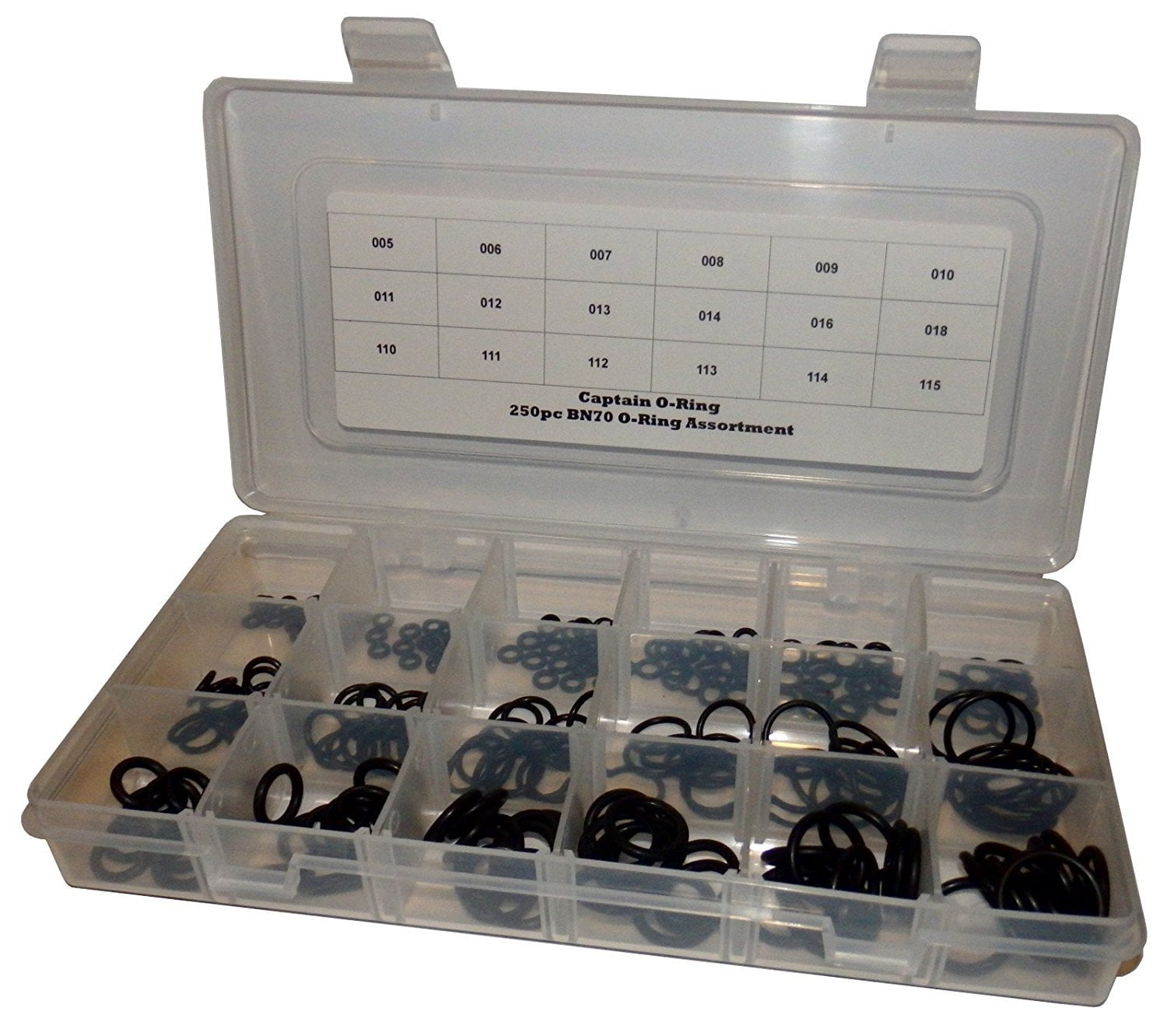 Captain O-Ring - 250pc Universal SAE O-Ring Assortment Set Kit Made in ...