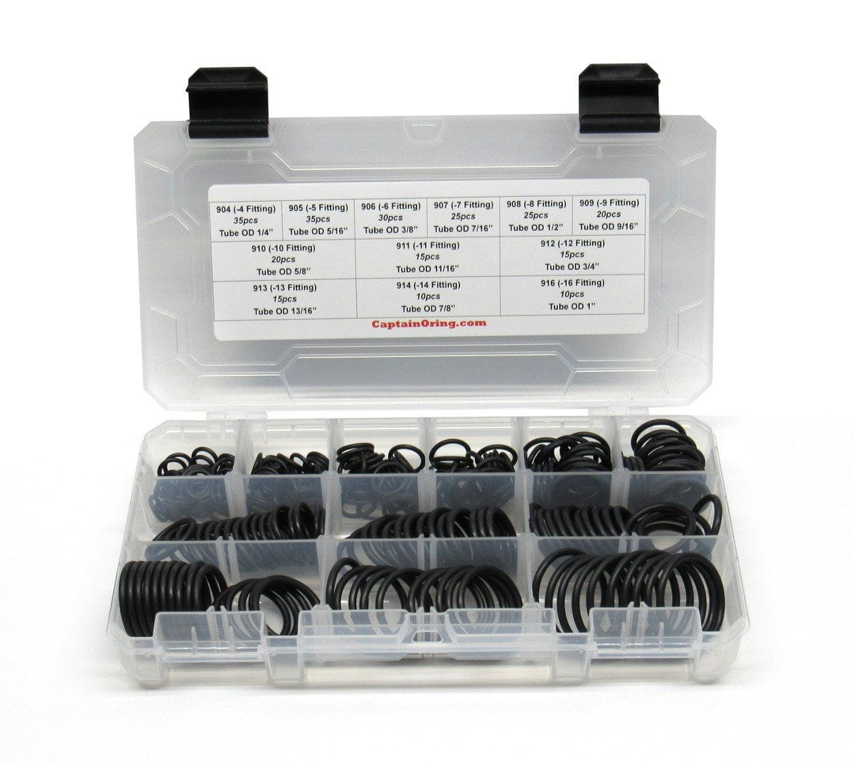 Captain O-Ring 255 Piece BOSS Hydraulic DuPont VITON 90 SAE 900 O-Ring ...