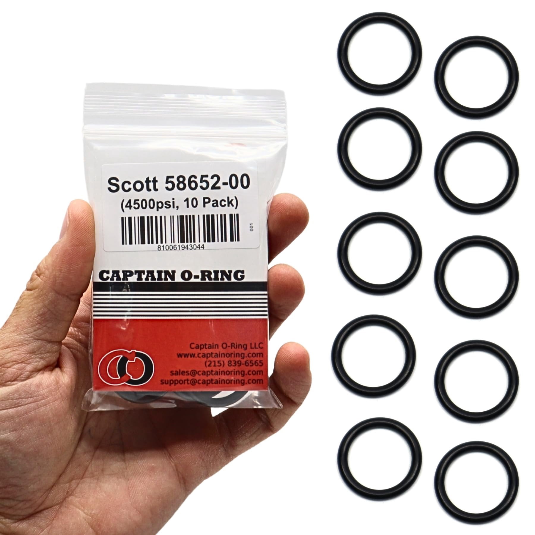 Captain O-Ring Replacement 58652-00 O-Rings for Scott Sherwood 4500psi ...