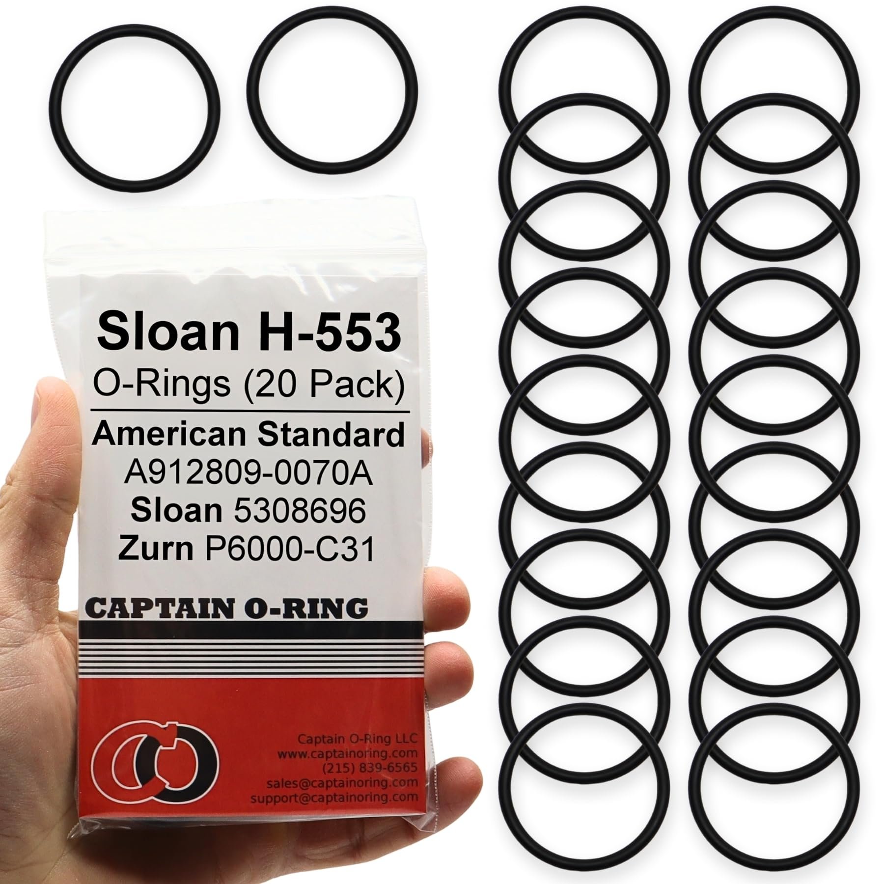 Captain O-Ring Replacement H-553/5308696 ORings for Sloan Royal/Regal ...