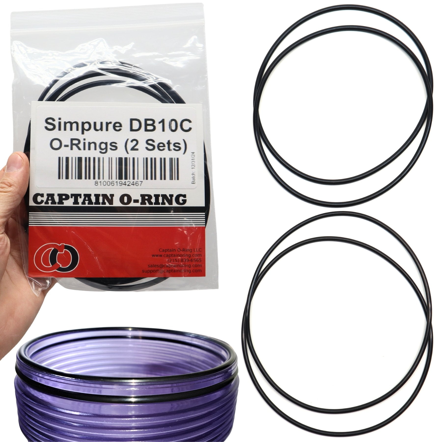 Captain O-Ring Replacement O-Rings for Simpure DB10C Filter Housing 2 ...