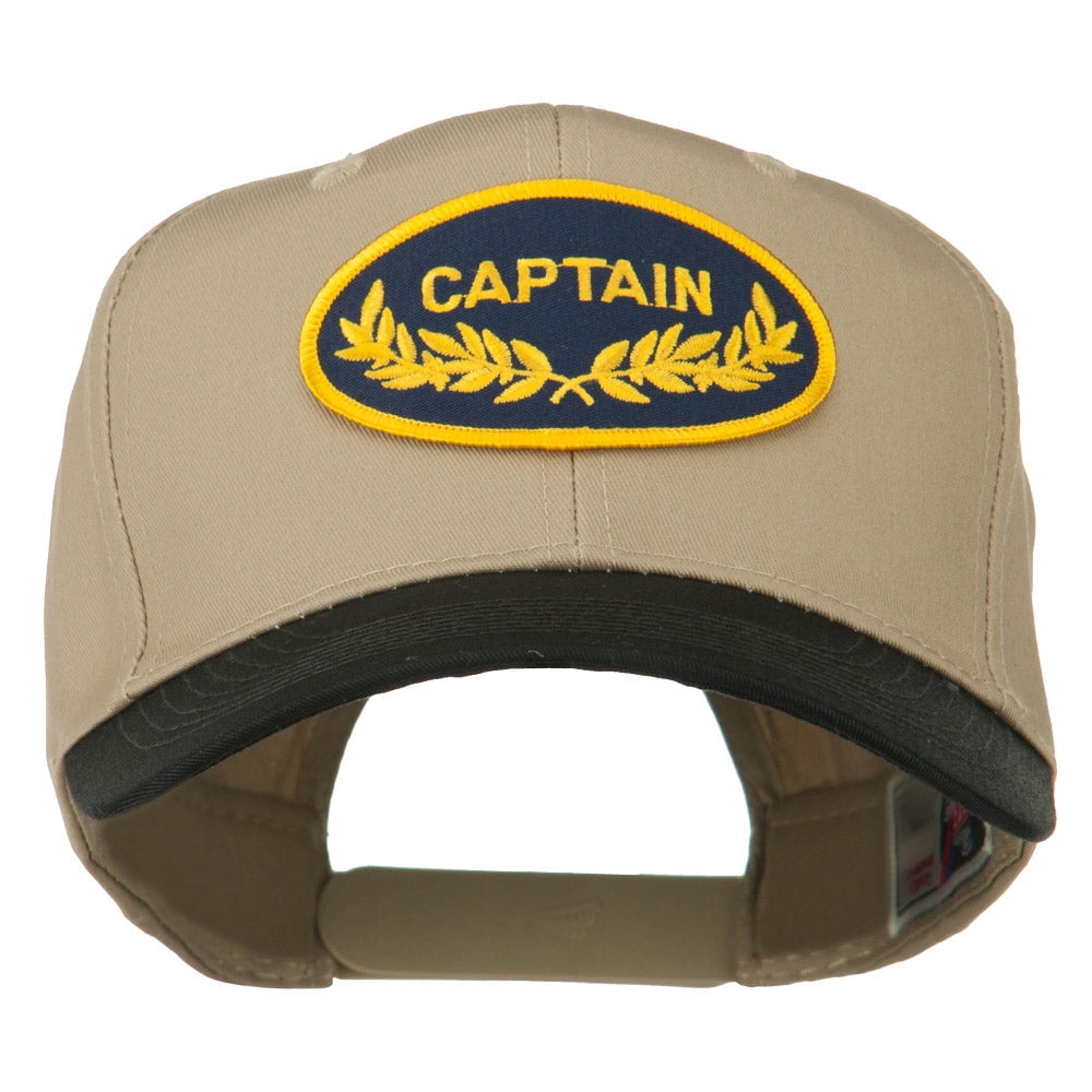 Captain Oak Leaf Military Patched Prostyle Cap - Black Khaki OSFM ...
