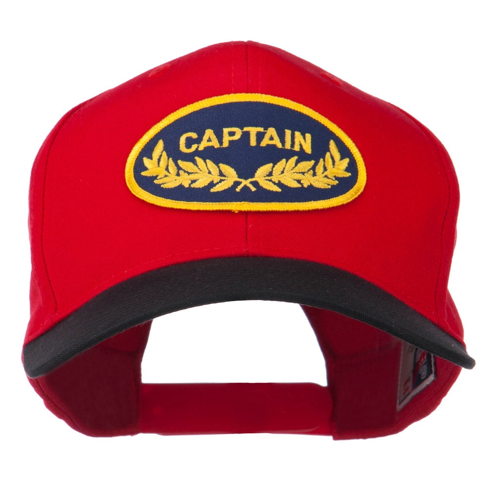 Captain Oak Leaf Military Patched Prostyle Cap - Black Red OSFM ...