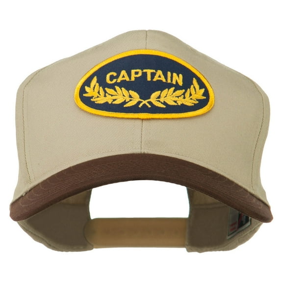 Captain Oak Leaf Military Patched Prostyle Cap - Brown Khaki OSFM ...