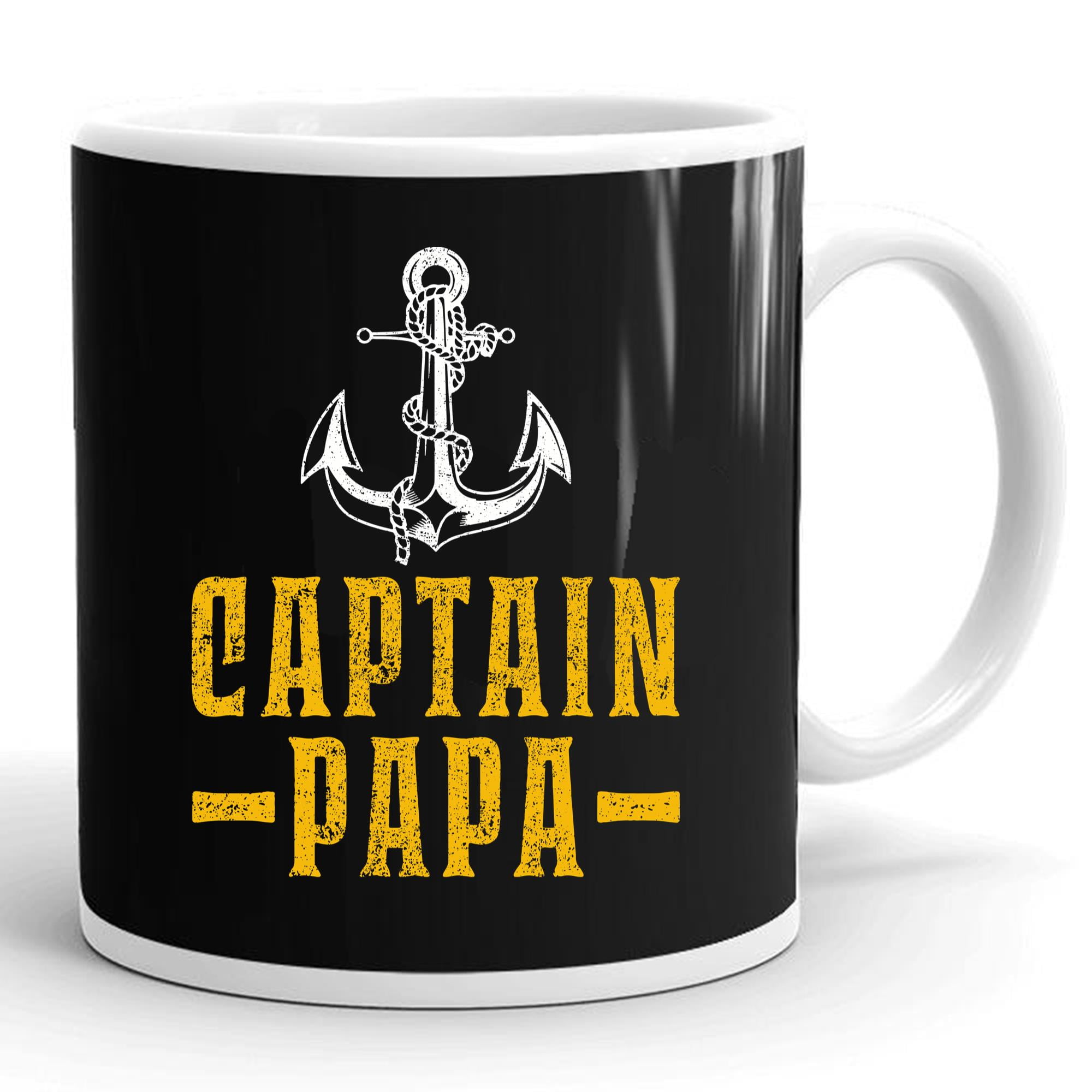 Captain Papa Pontoon Boat Owner Captain Sailors Boating Gift Ceramic ...